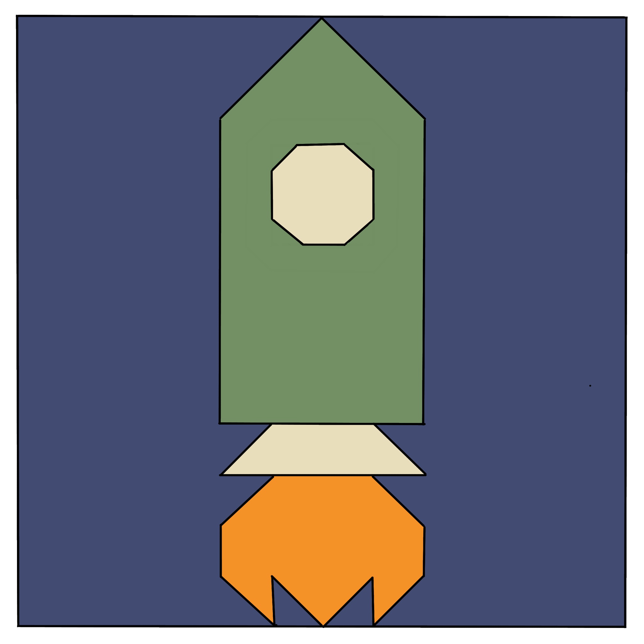 Rocket Quilt Block - Always Expect Moore