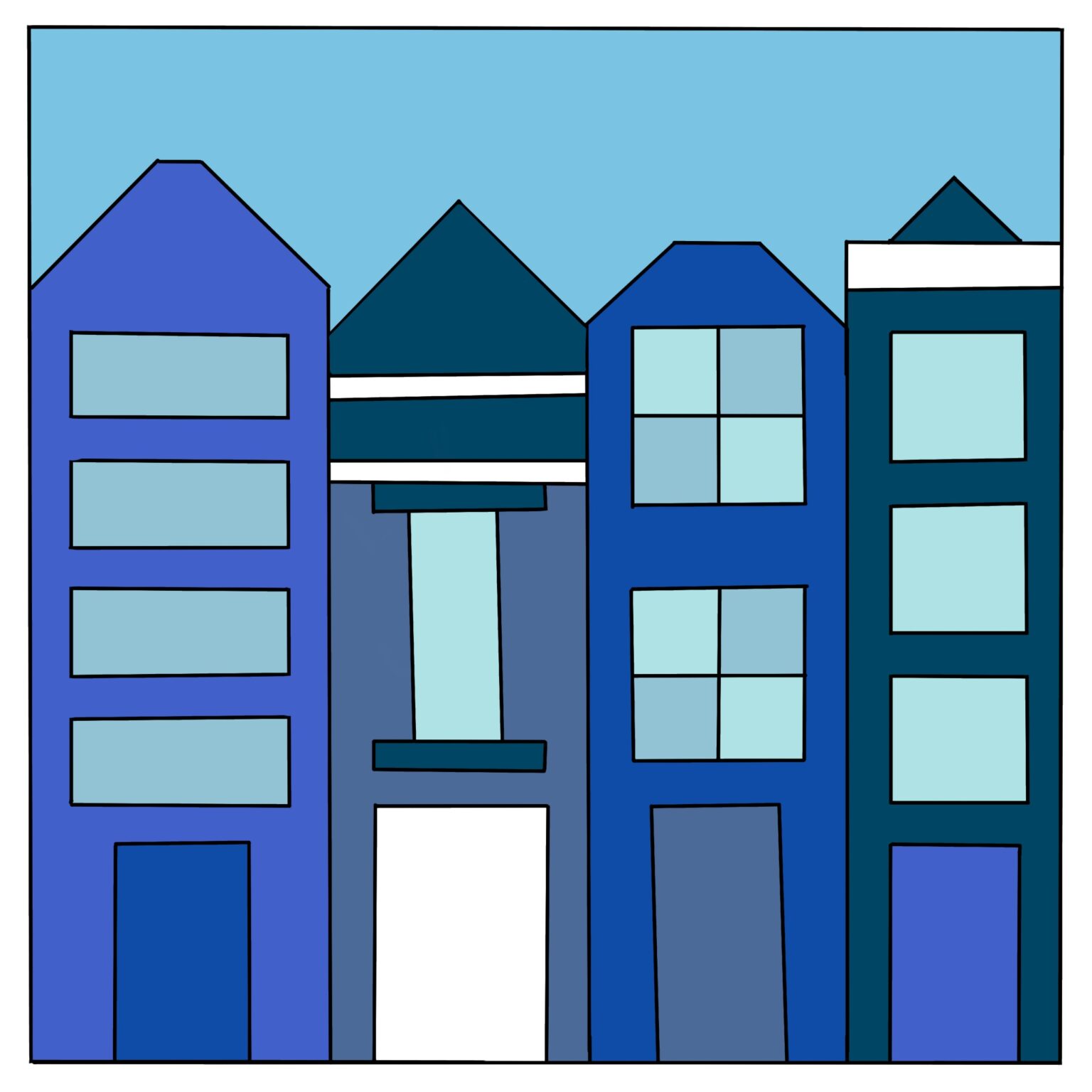 Dutch Row Houses Quilt Block - Always Expect Moore